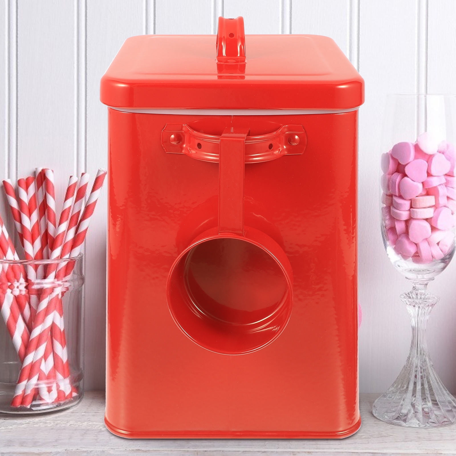 PTOOTP 1Pack Red Metal Food Storage Container For Kitchen Containers 6L ...