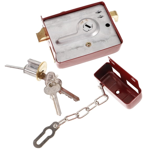 PTOOTP 1Pack Red Steel Door Lock Security for Home Security Indoor and ...
