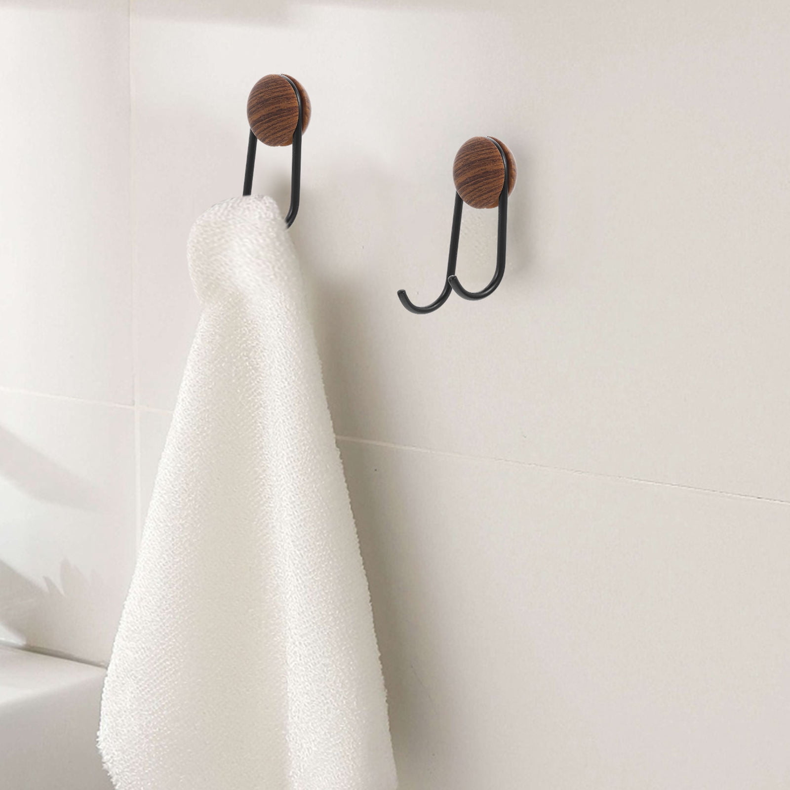 PTOOTP Adhesive Wood Grain Hooks Stainless Steel for Home Use Simple ...