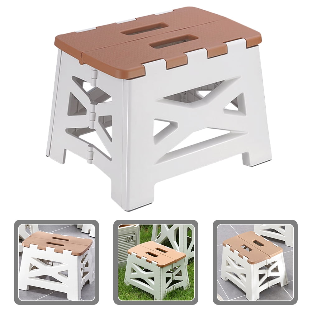 PTOOTP Folding Plastic Stool Khaki Camping Supply Lightweight 1Pcs ...