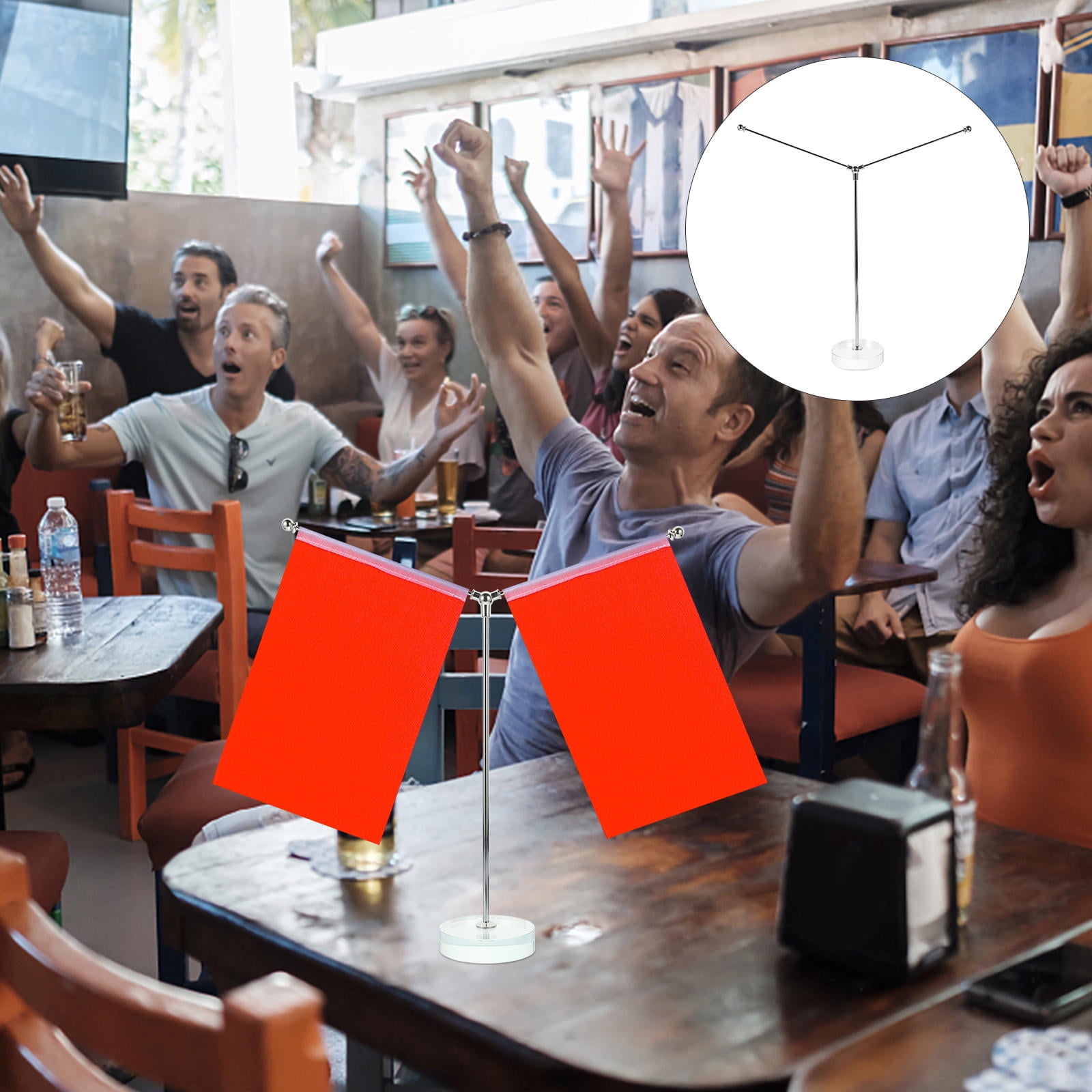 PTOOTP Transparent Crystal Plastic Flag Display Stand Round Desktop ...