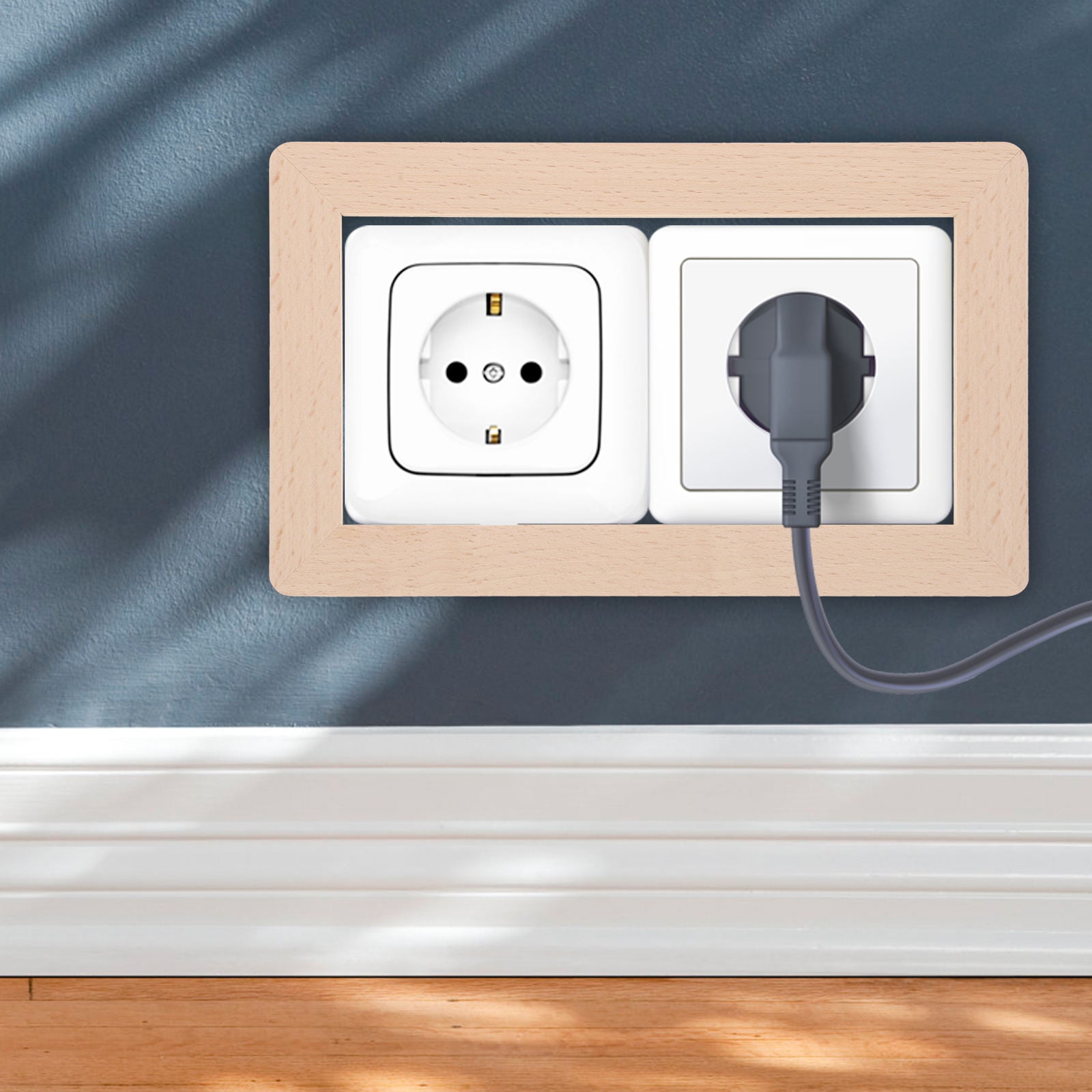 PTOOTP 1Pack Wood Outlet Cover Rectangular Corners Home Decoration 8 ...