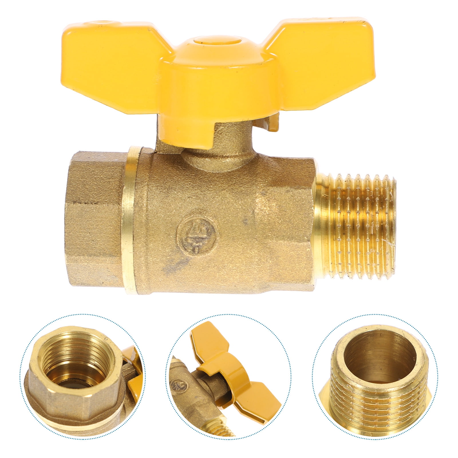 PTOOTP Hot Water Valve Ball Valves Brass Golden 1Pcs for General Users ...
