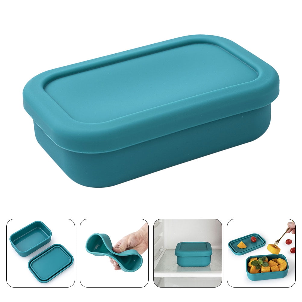 PTOOTP Microwave Safe Leakproof Green Silicone Rectangular Food Storage ...