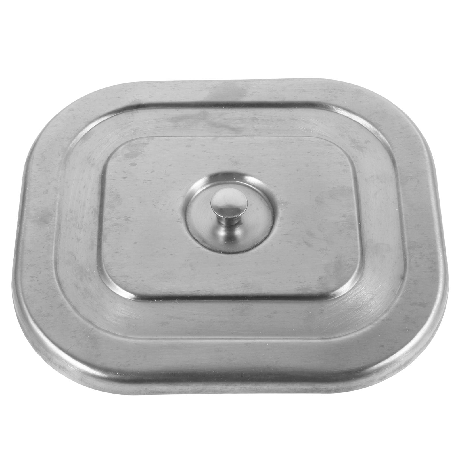PTOOTP 1Pcs Rectangular Silver Trash Can Lid For Kitchen Countertop ...
