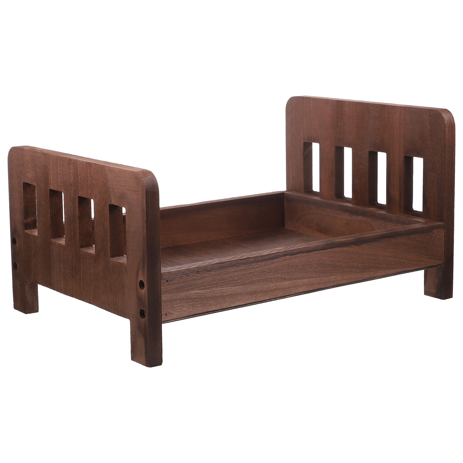 PTOOTP Newborn Props Bed Brown Wooden Bed Baby Photo Prop 1Pack ...