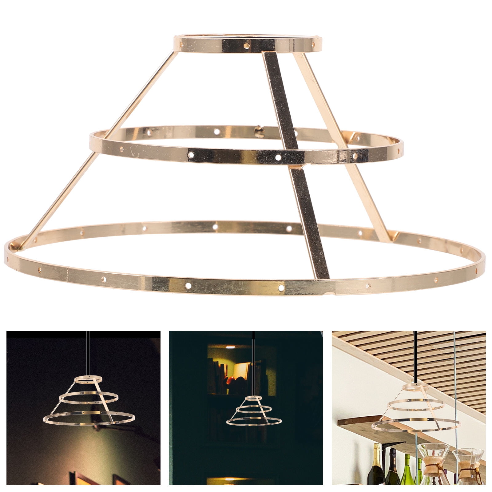 PTOOTP DIY Lampshade Kit Metal Cage Lamp Frame Retro Crystal Style ...