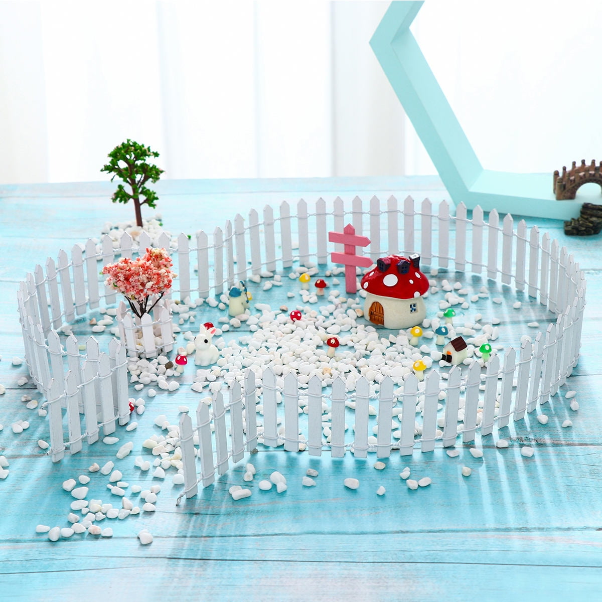 PTOOTP DIY Landscaping Mini Fence White Wood 1Pack - Walmart.com