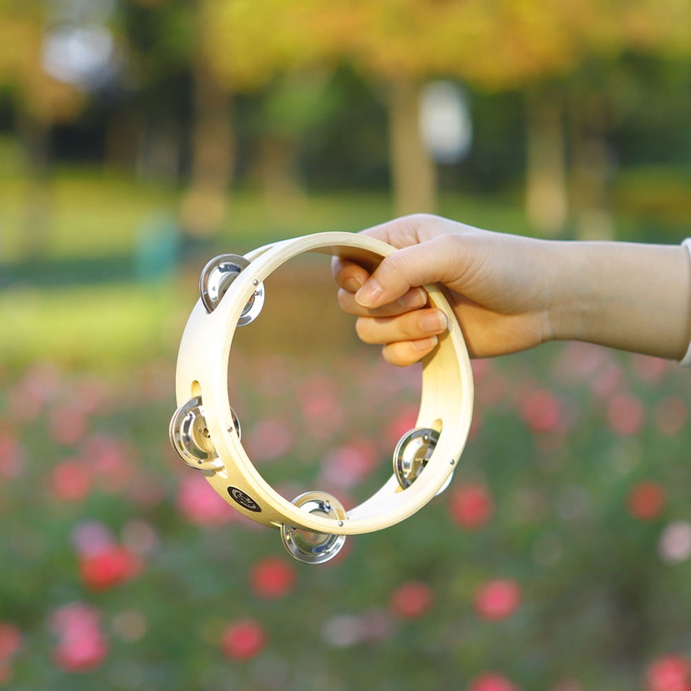 PTOOTP Hand Tambourine Multi Wood Metal Percussion Instrument for ...