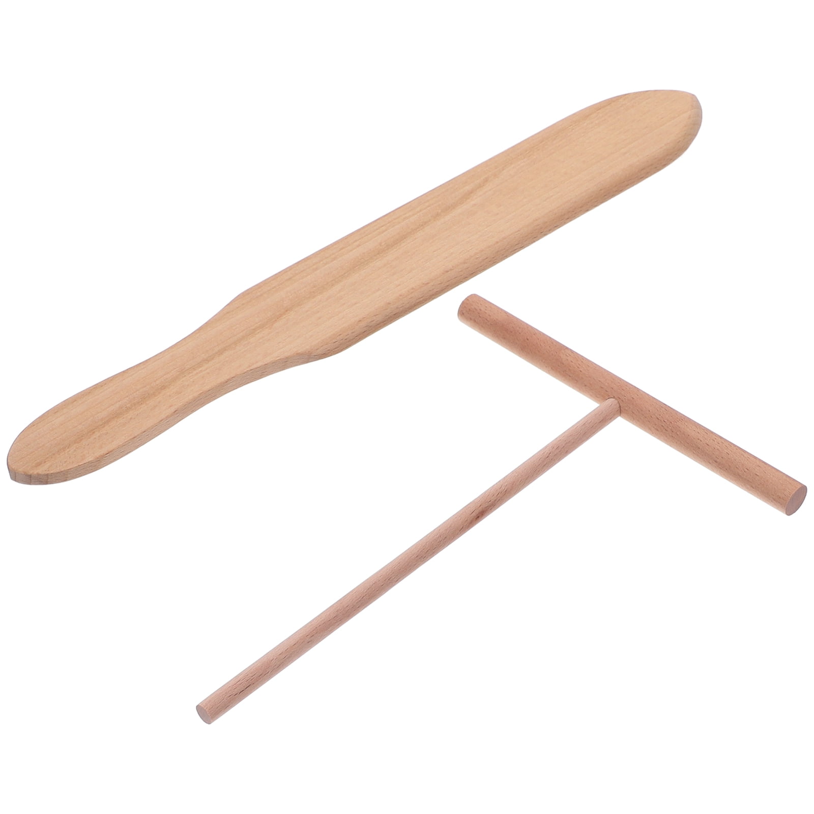 PTOOTP 1Set Pancake Wooden Rake Khaki Wood Food Preparation Spade Shape ...