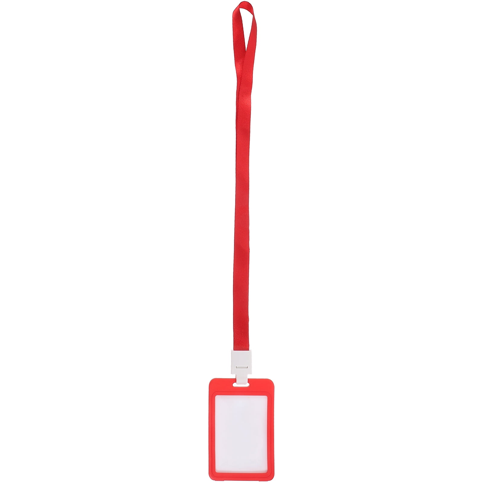 PTOOTP 1Set Red Id Card Holder with Lanyard Clear Protective Sleeve for ...