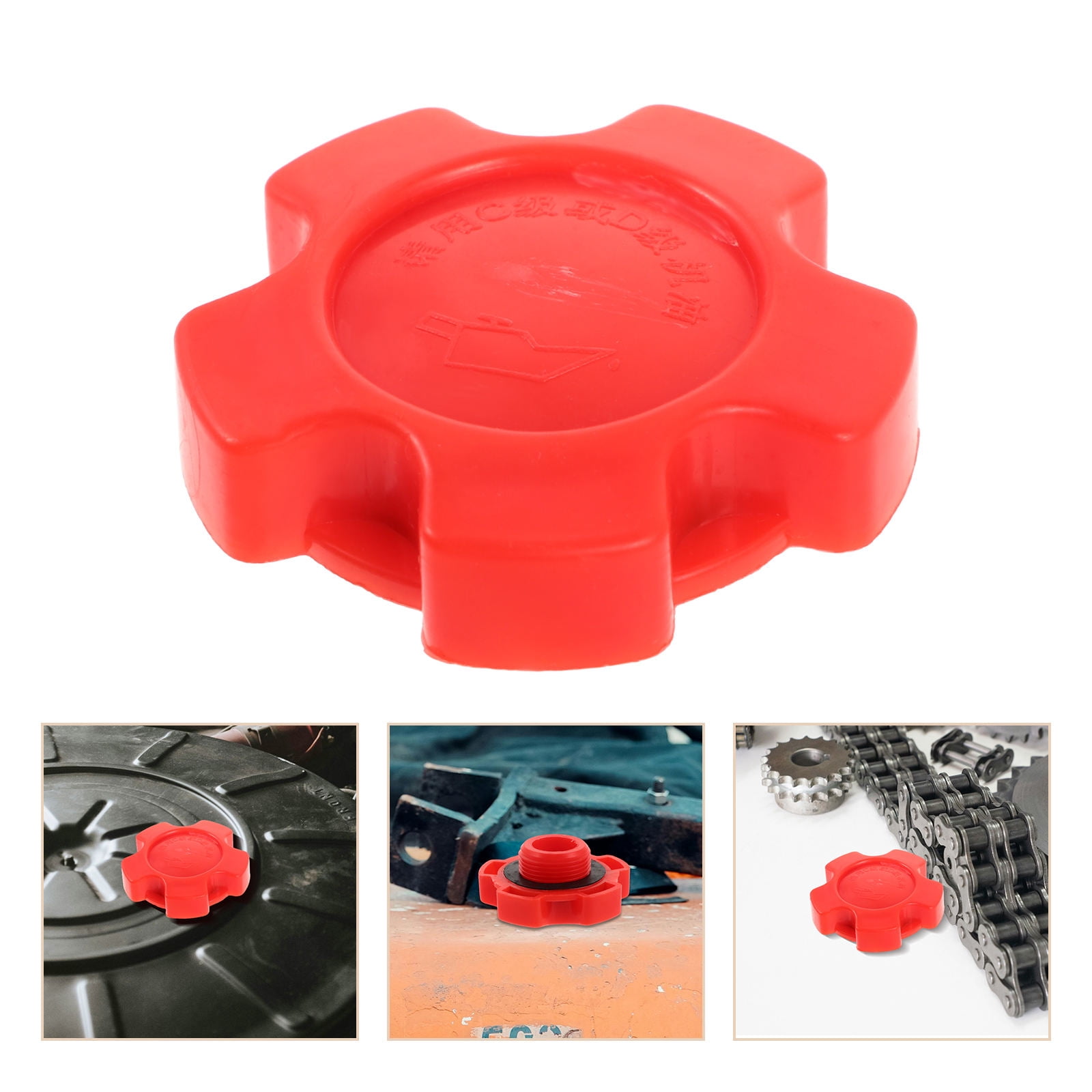 PTOOTP 1Set Red Plastic Forklift Engine Oil Filler Cap for Oil Tank ...