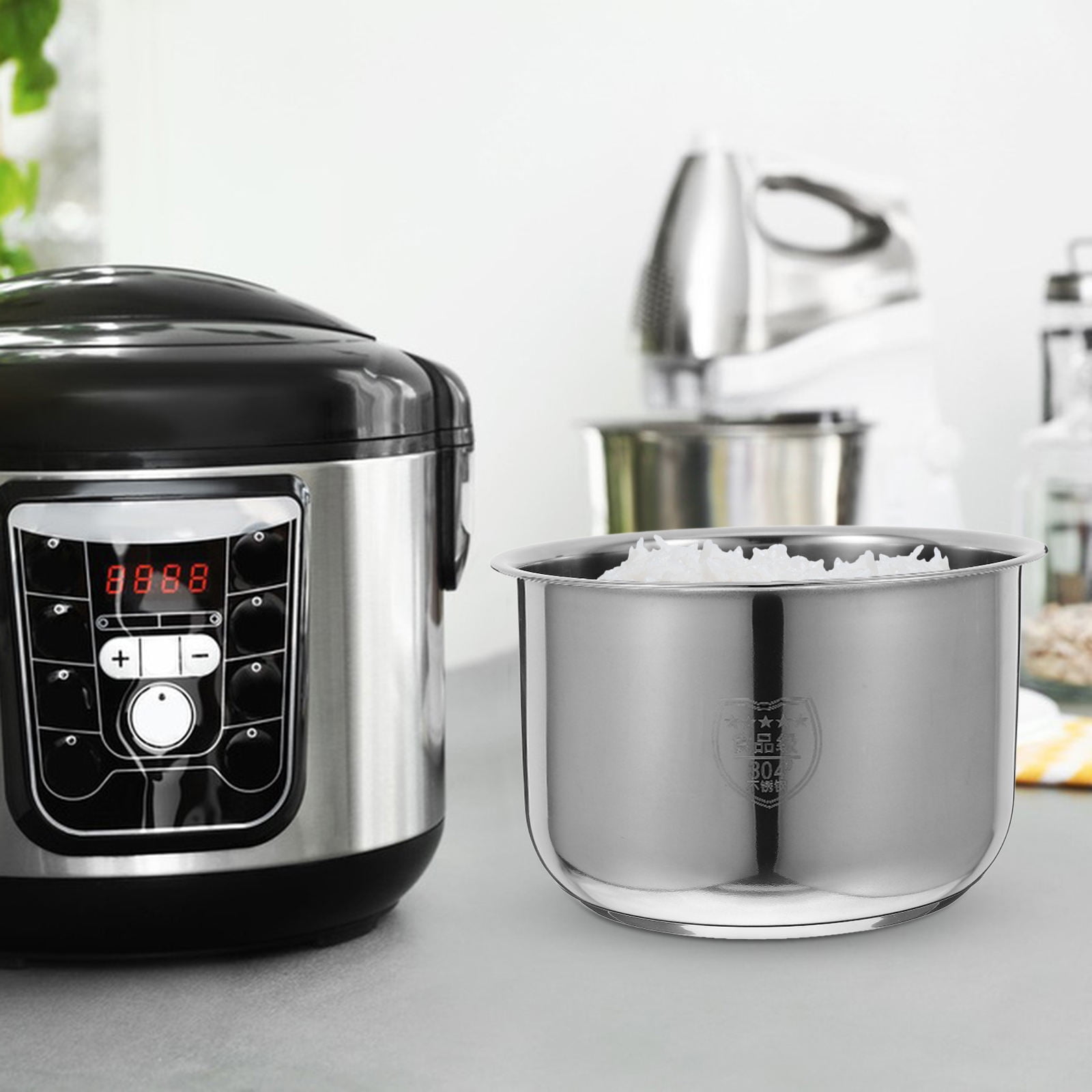 PTOOTP 1Set Rice Cooker with Stainless Inner Pot Silver for present ...