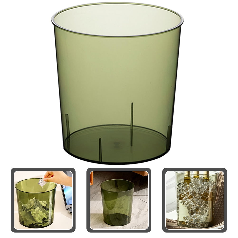 PTOOTP 1Set Trash Can Kitchen Waste Basket Olive Green Pet Round ...