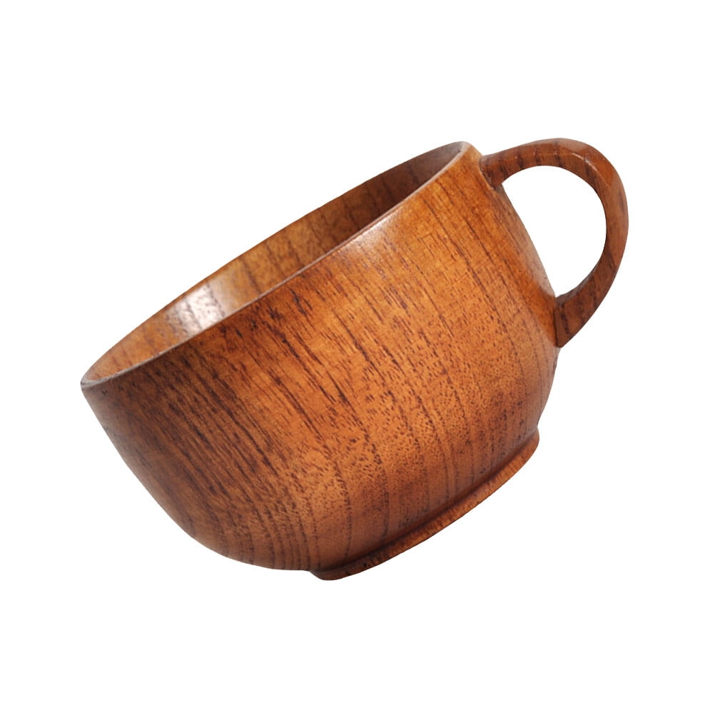PTOOTP Solid Wood Cup with Handle for Tea and Coffee Simple Design Home ...