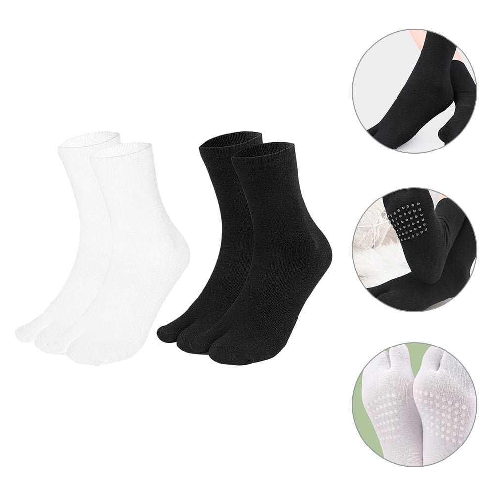 PTOOTP 2Pairs Mens Toe Socks Cotton Split Toe Separator Socks ...