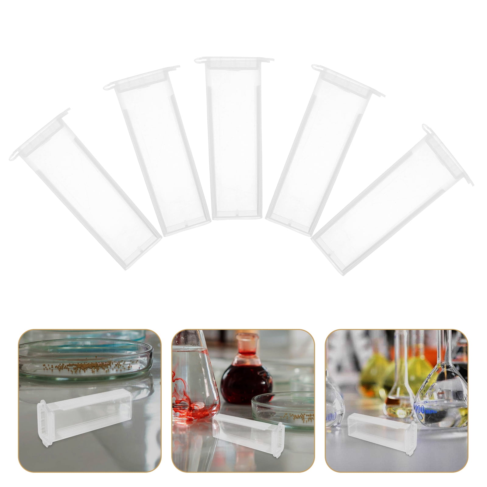 PTOOTP Microscope Slide Holder Rectangular Plastic 20Pcs - Walmart.com