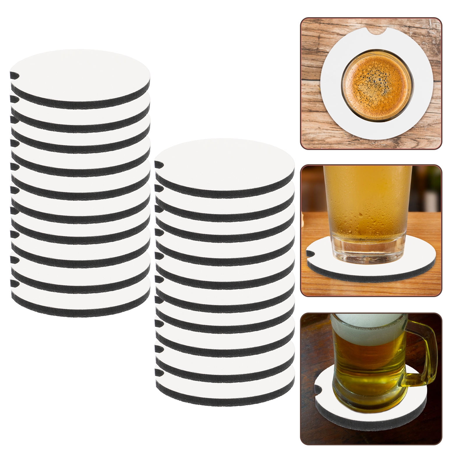 PTOOTP 20Pcs Sublimation Coasters Blank for Families White Wood Square ...