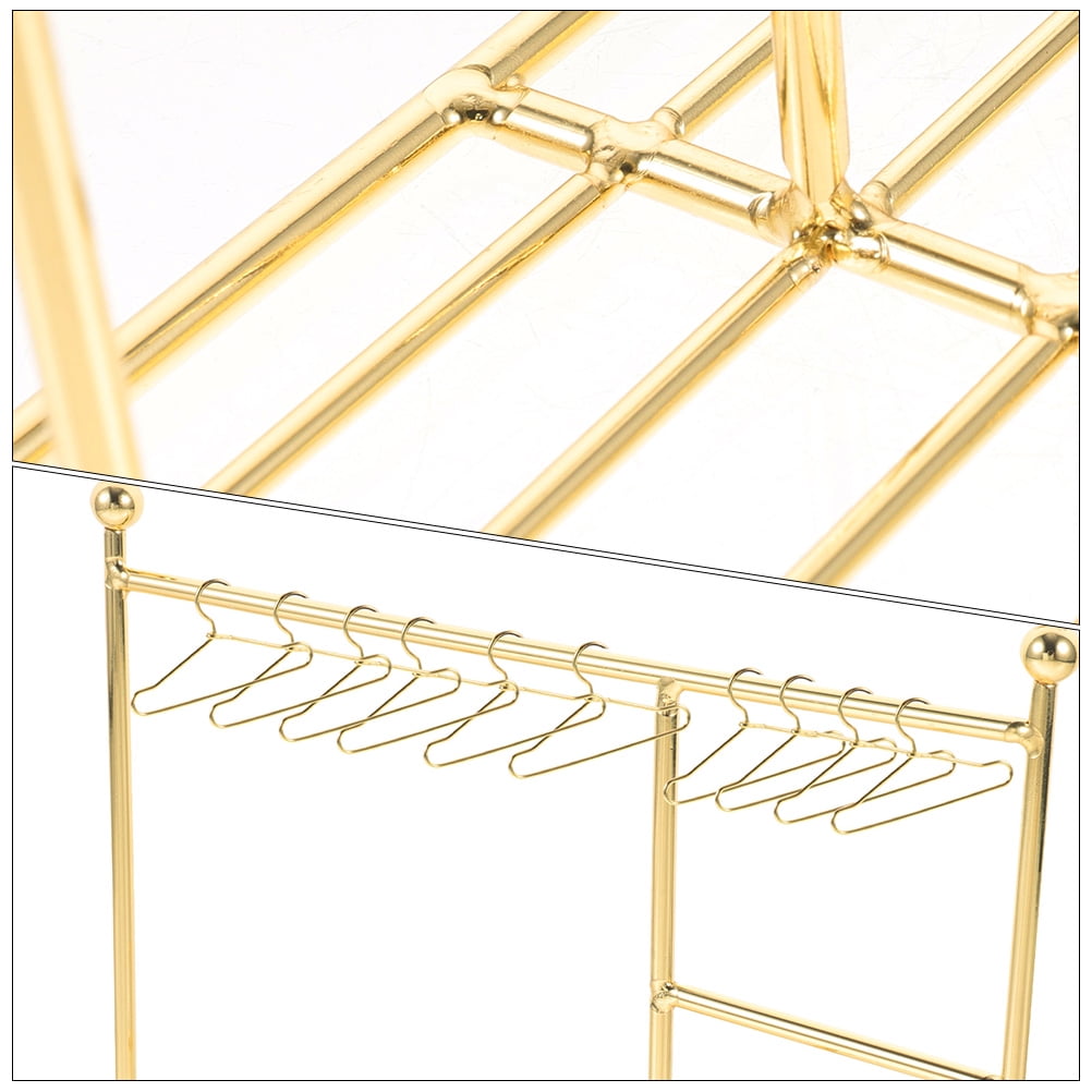 PTOOTP 21Pcs Miniature Clothes Hangers Golden Iron Portable Clothes ...