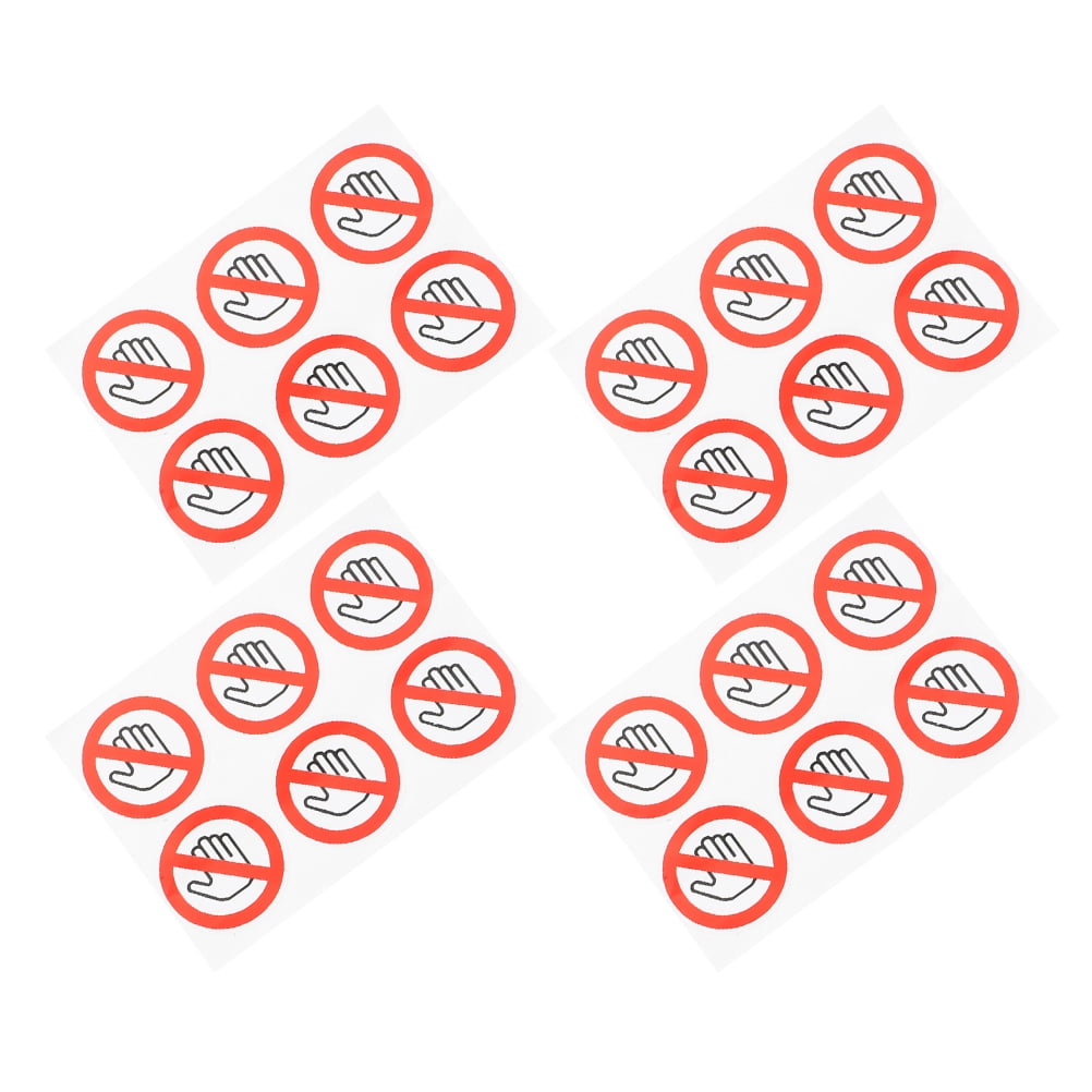 PTOOTP Warning Sticker Do Not Touch Warning Sign Multi Vinyl 4 Sheets ...