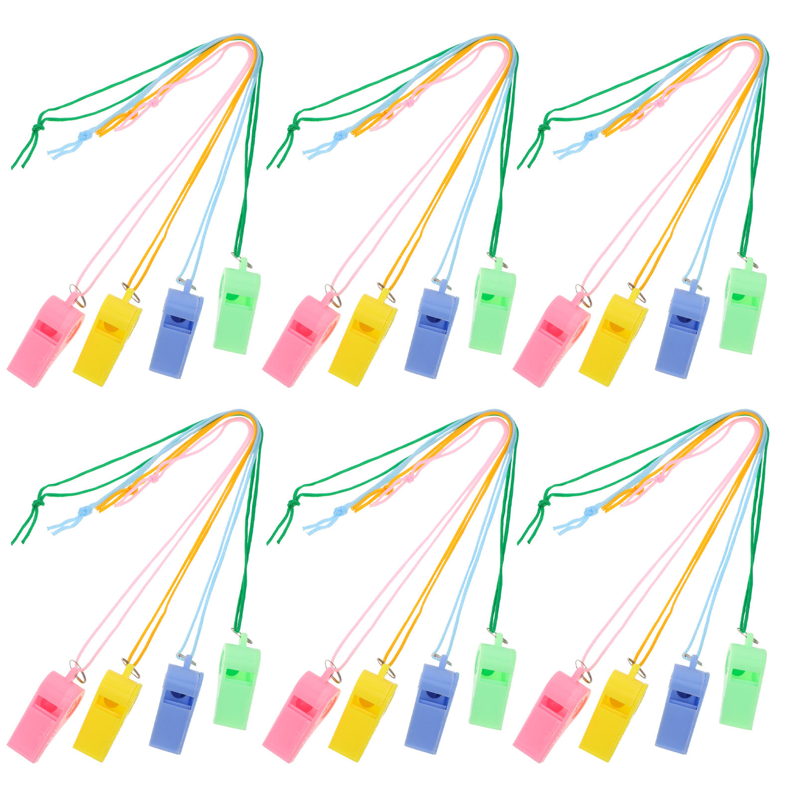 PTOOTP 24Pcs Hand Held Whistle Assorted Color Plastic Lightweight ...