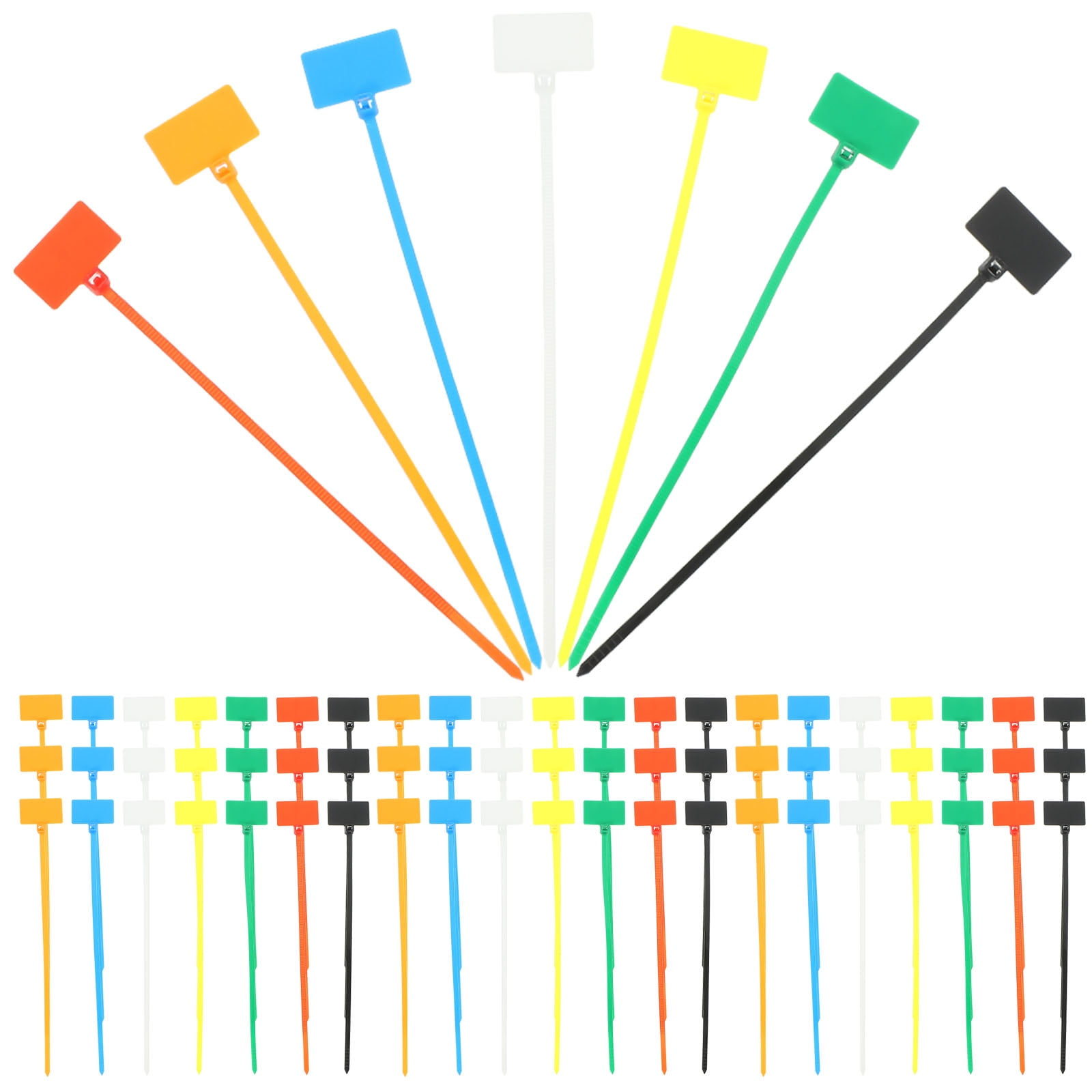 PTOOTP 250Pcs Assorted Nylon Cable Ties with Marking Tabs Ideal for ...