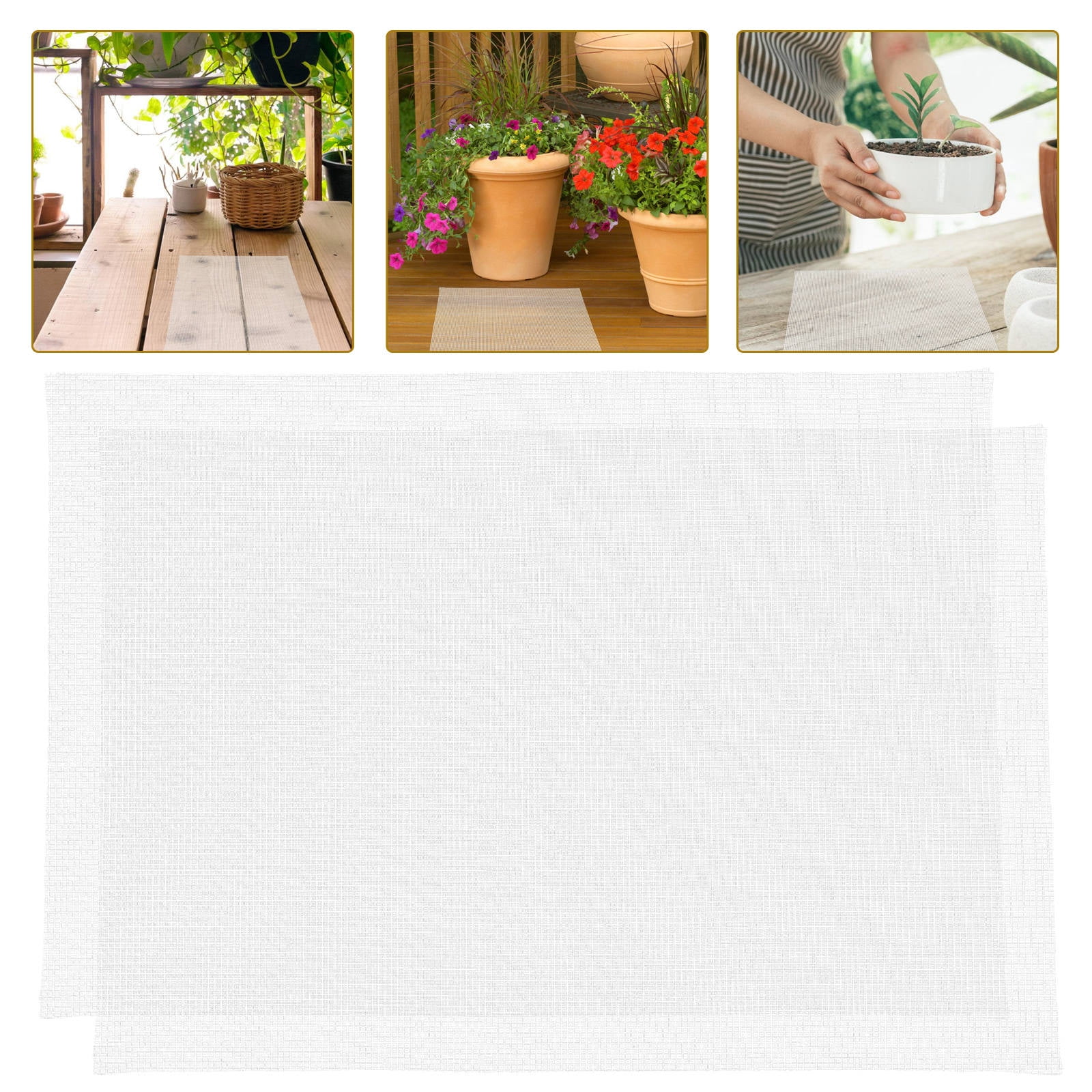 PTOOTP 25Pcs Rectangular Flower Pot Breathable Mesh Gasket White ...