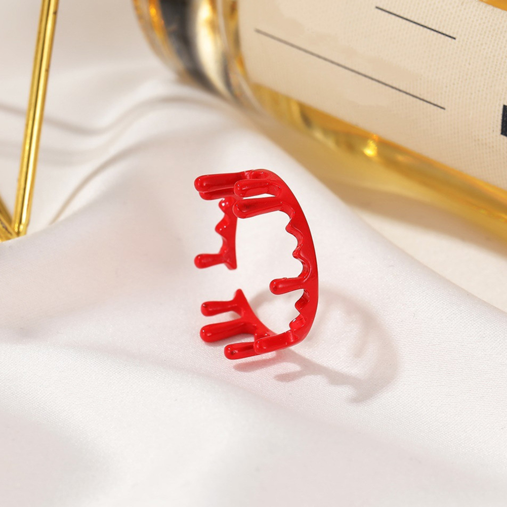 PTOOTP 2Pack Blood Rings Red Circular Adjustable Open Ring Design For Cosplay Gothic Style ...