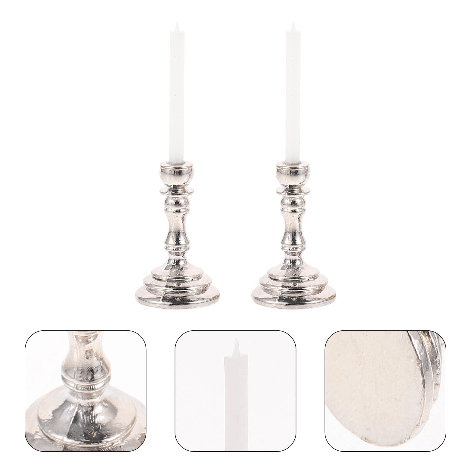 PTOOTP 2Pcs Candlestick Holders for Taper Candles Miniature Candle ...