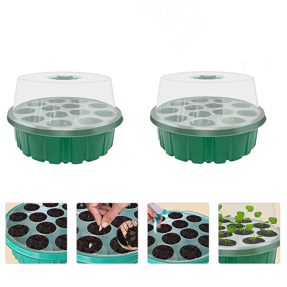 PTOOTP 2-Pack Plastic Round Box with Transparent Cover for Indoor ...