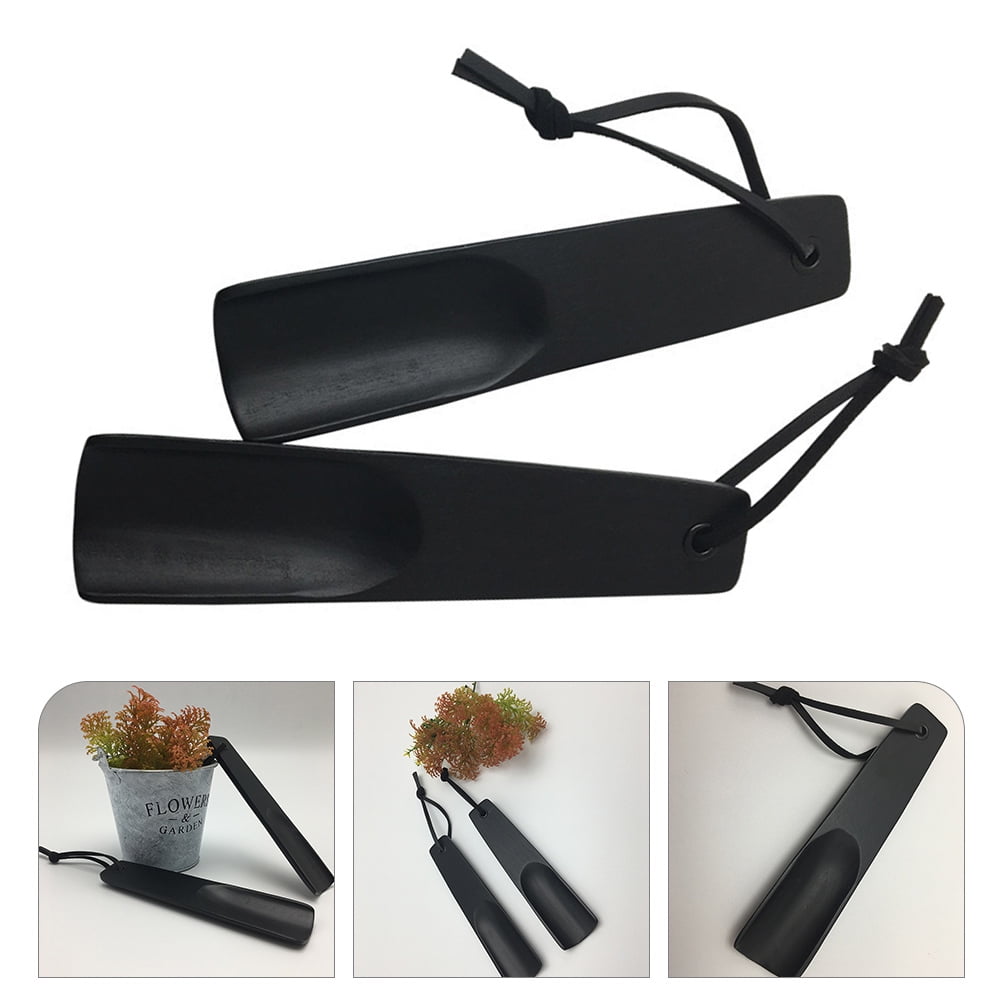 PTOOTP 2Pcs Men’s Dress Shoe Horn Set with Black Wood Handle, and ...