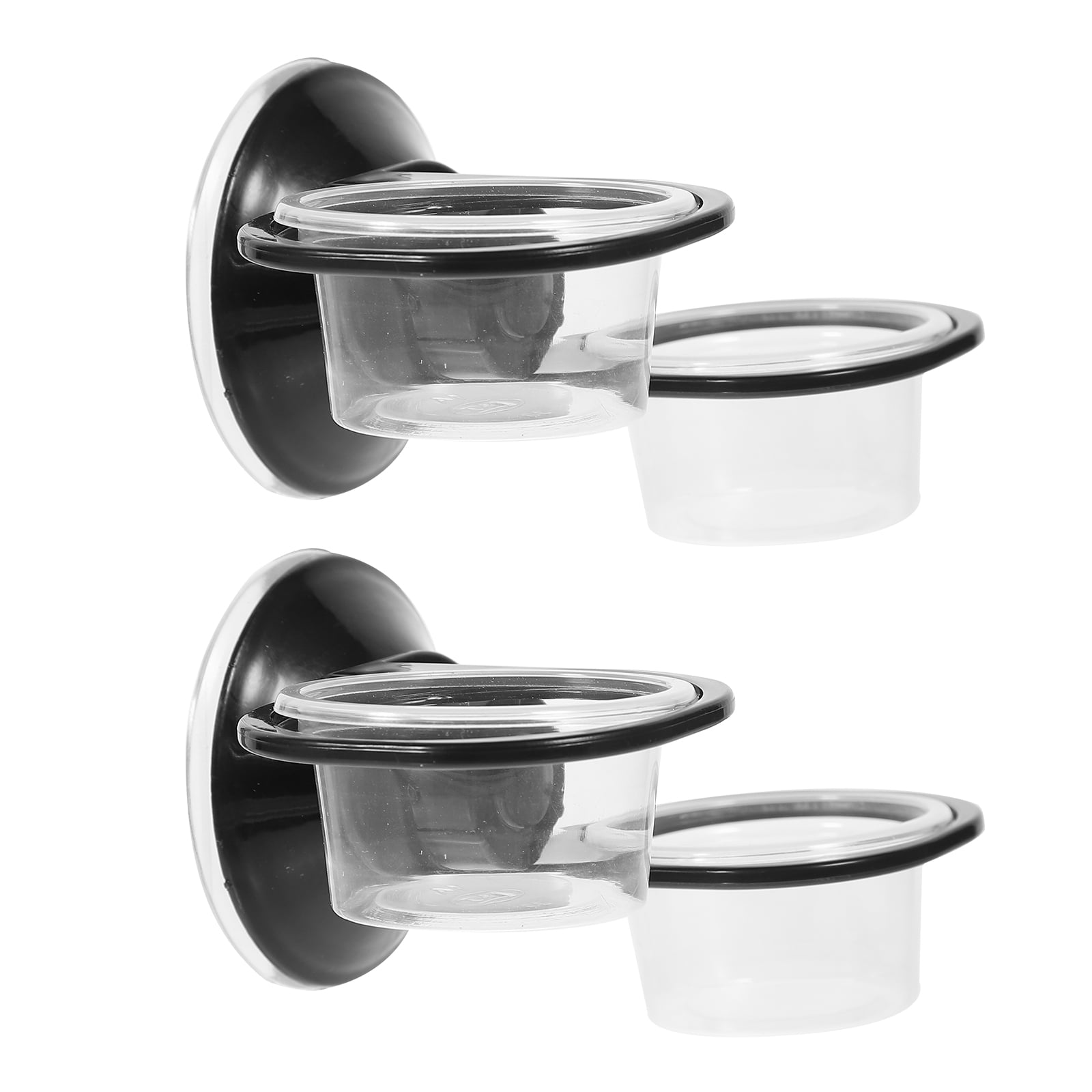 PTOOTP 2Pcs Reptile Bowls in Round Black Plastic for Lizard and Snake ...