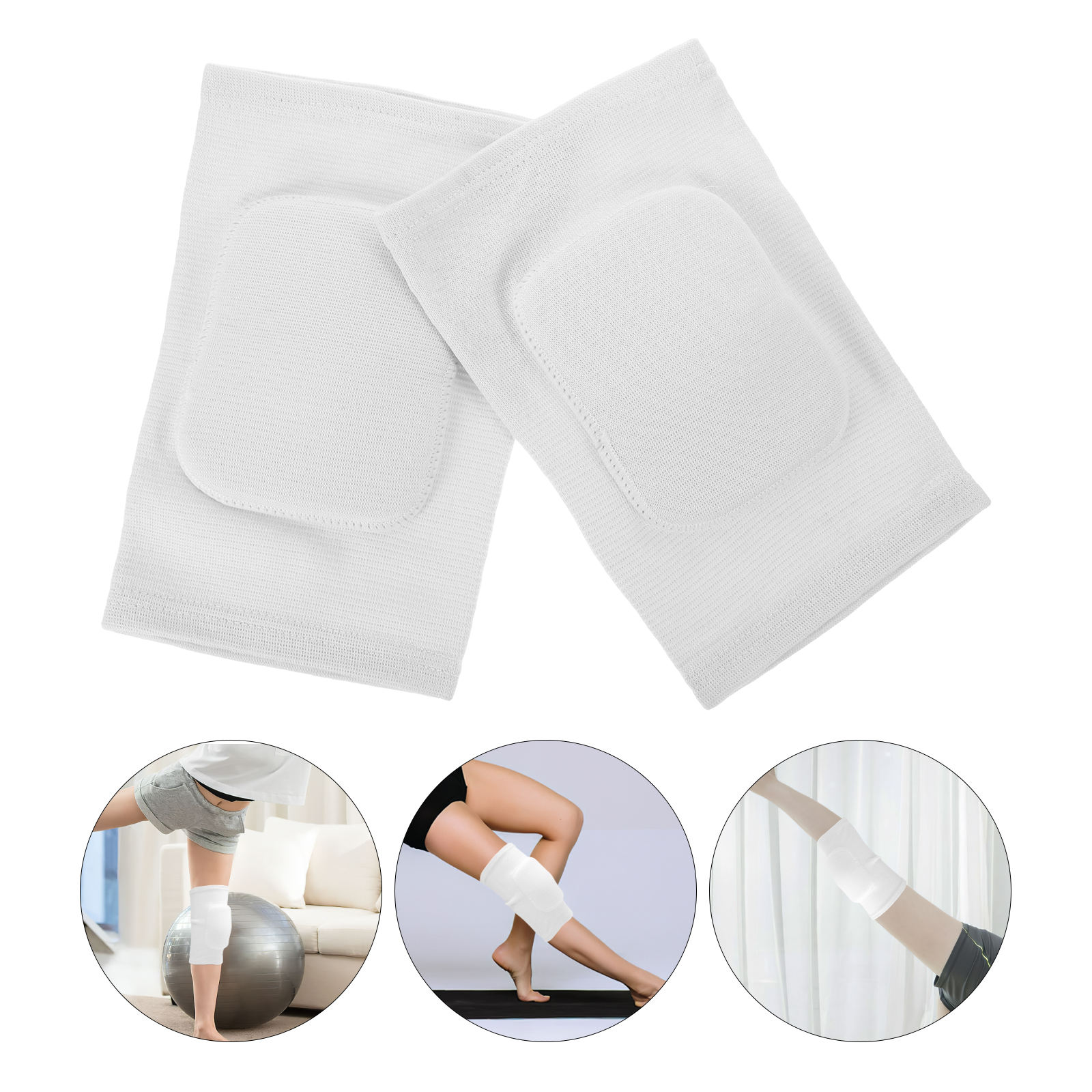 PTOOTP 3 Pairs Knee Brace Elastic Fiber Reduce Muscle Injury for Knee ...