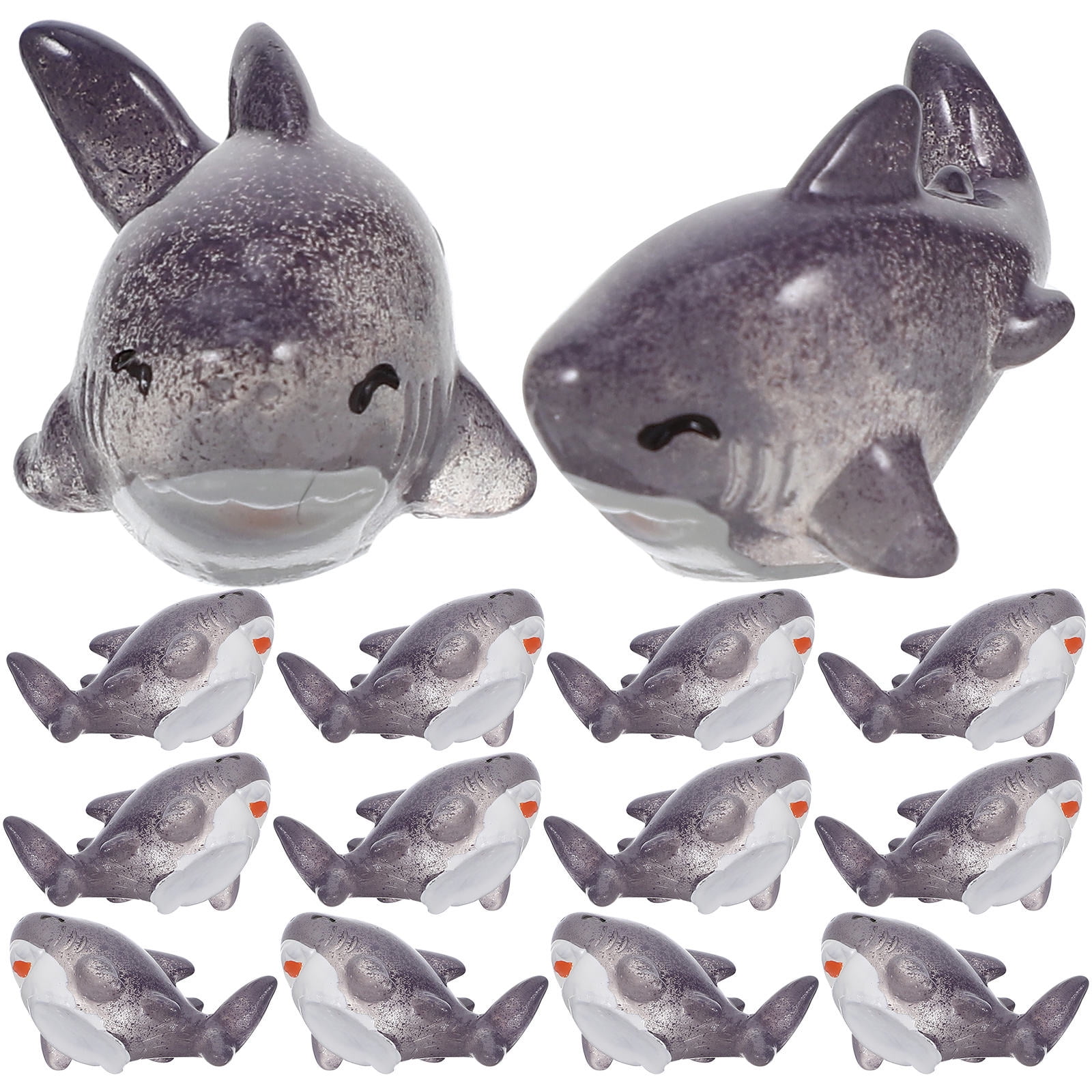 PTOOTP 30Pcs Shark Figurine Miniature Ocean Animals Figurine Tiny Black ...