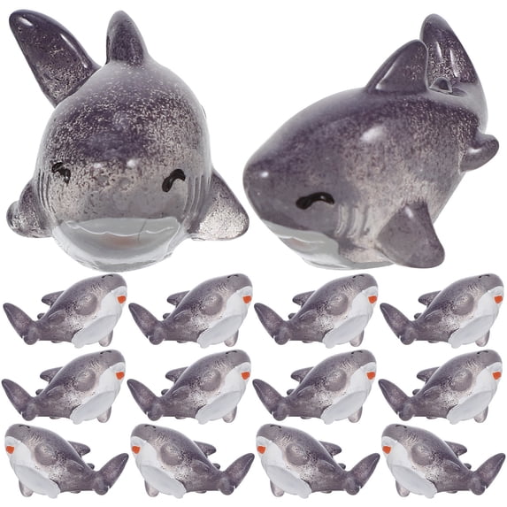 PTOOTP 30Pcs Shark Figurine Miniature Ocean Animals Figurine Tiny Black ...