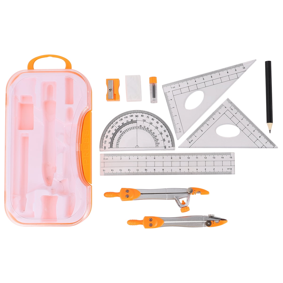 PTOOTP 31Pcs Exam Geometry Drawing Tools Assorted Color Plastic Compass ...