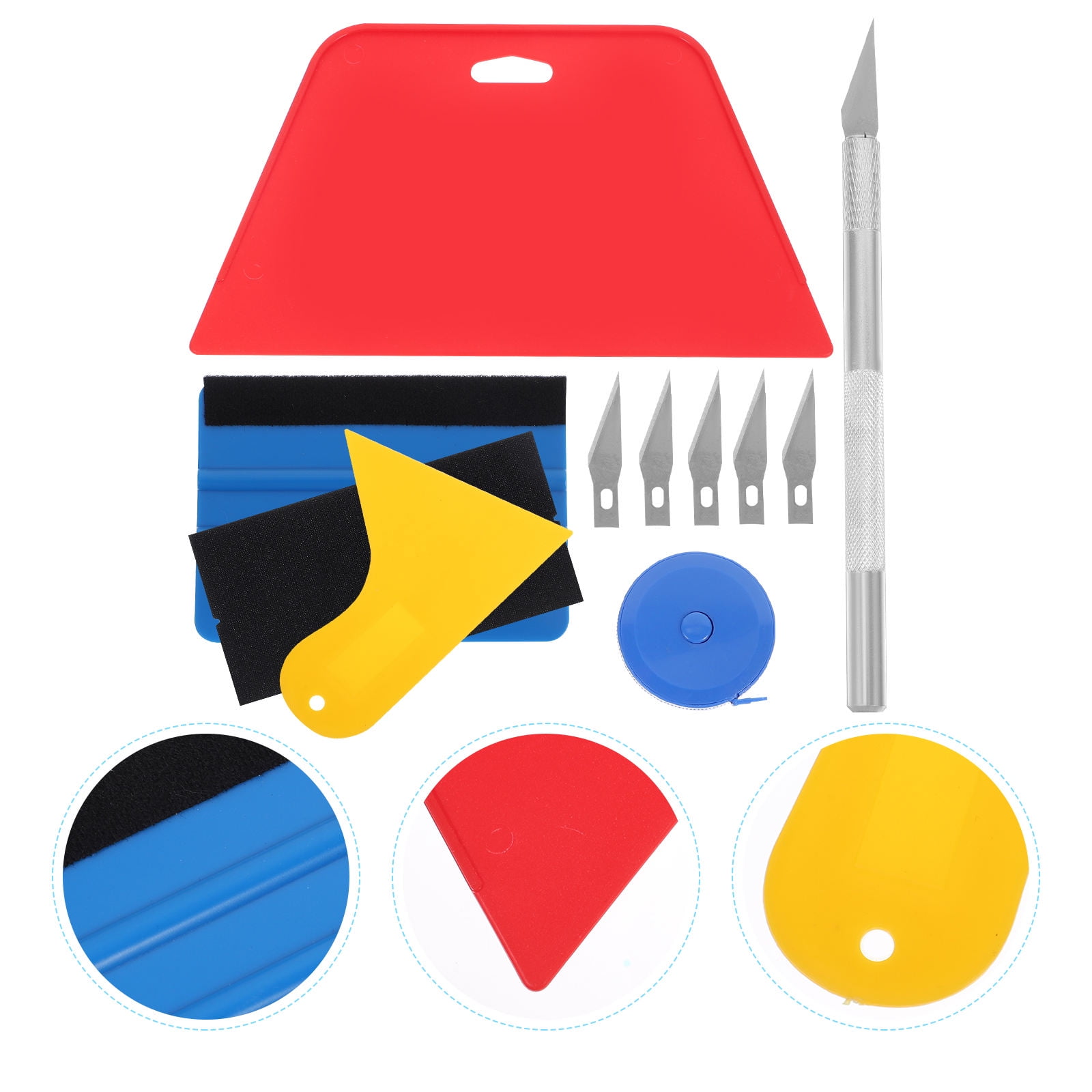 PTOOTP Wallpaper Application Kit 1 Set ABS Steel Vinyl Wrap Tool for ...