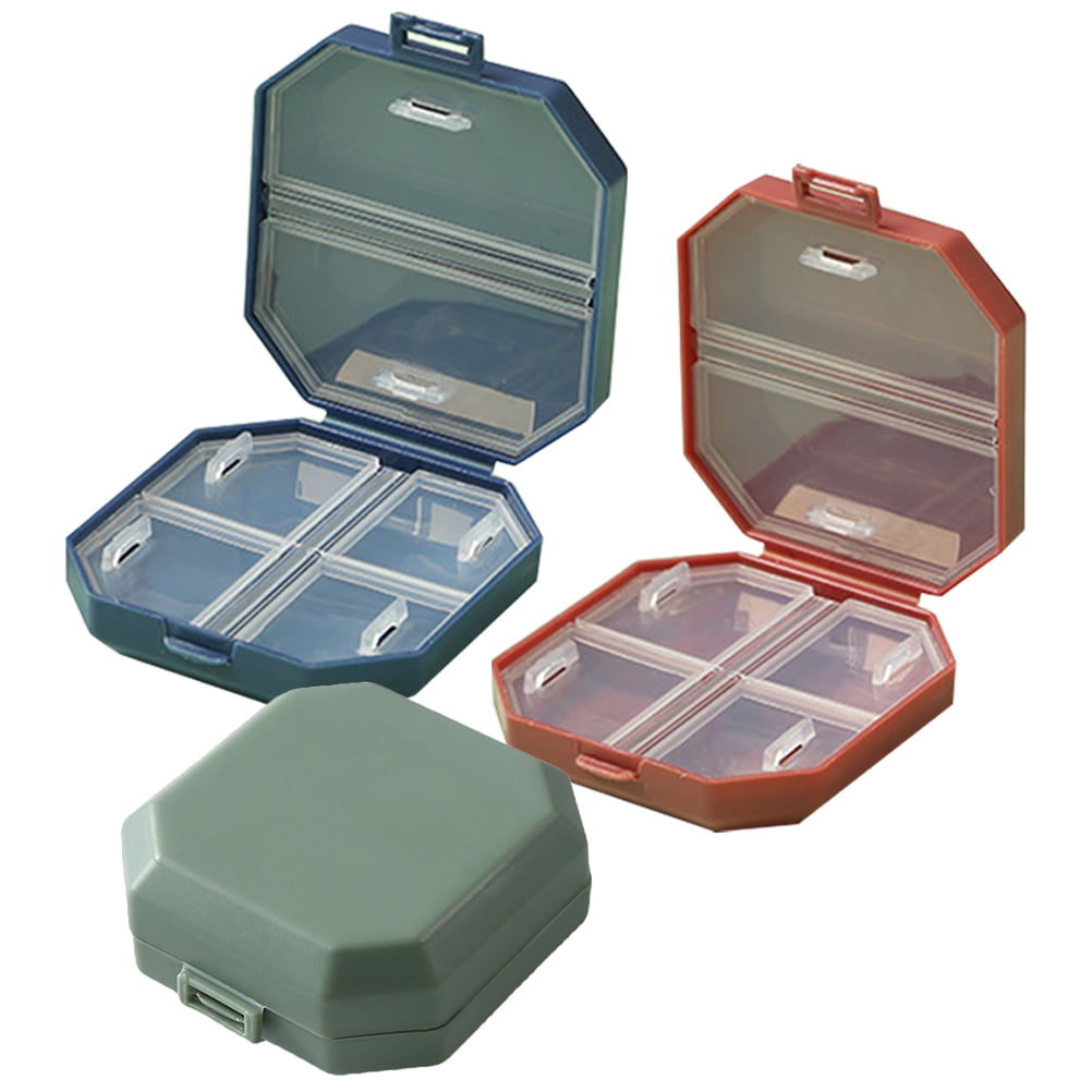 PTOOTP 3Pcs Assorted Color Travel Pill Box for Drugs in PP 7.5X7X3CM ...