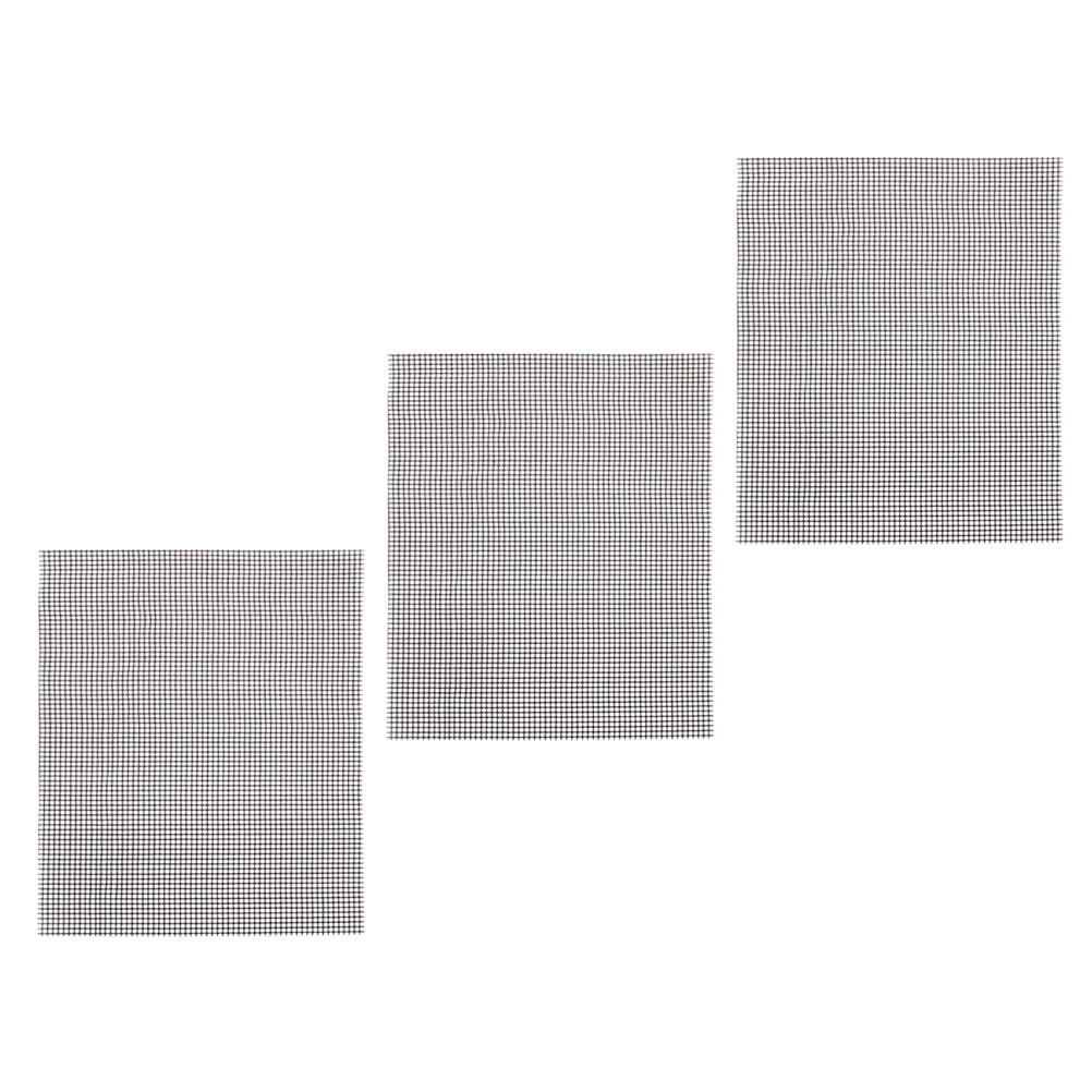 PTOOTP 3Pcs Barbecue Pad Black Fiberglass Non-Stick Reusable for Garden ...