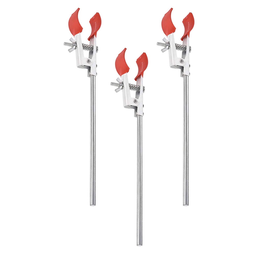 PTOOTP 3Pcs Beaker Clamps Red Practical Flask Fixture for Scientific ...