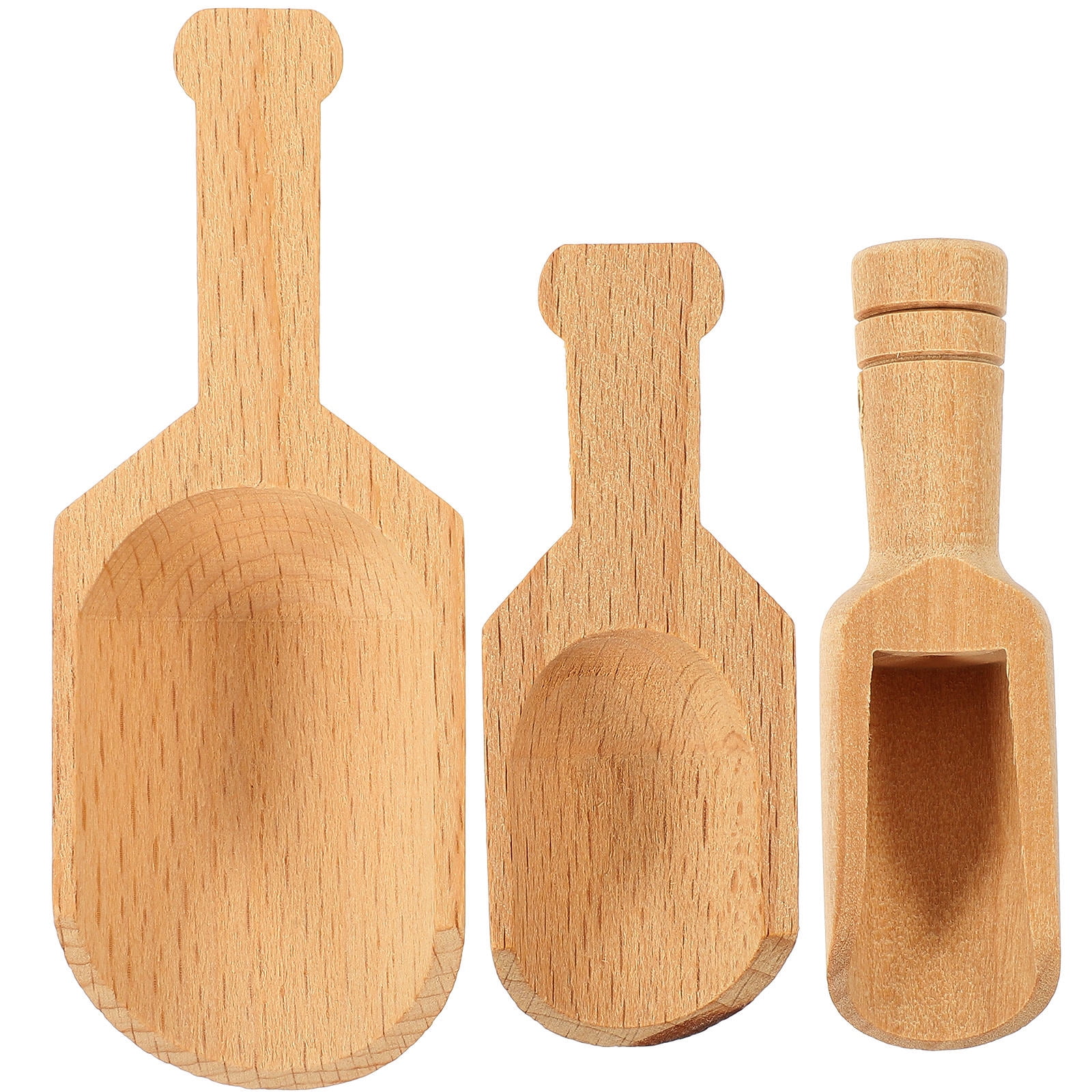 PTOOTP 3Pcs Multi Function Spoons for Salts Bath Jars Wooden Scoops ...