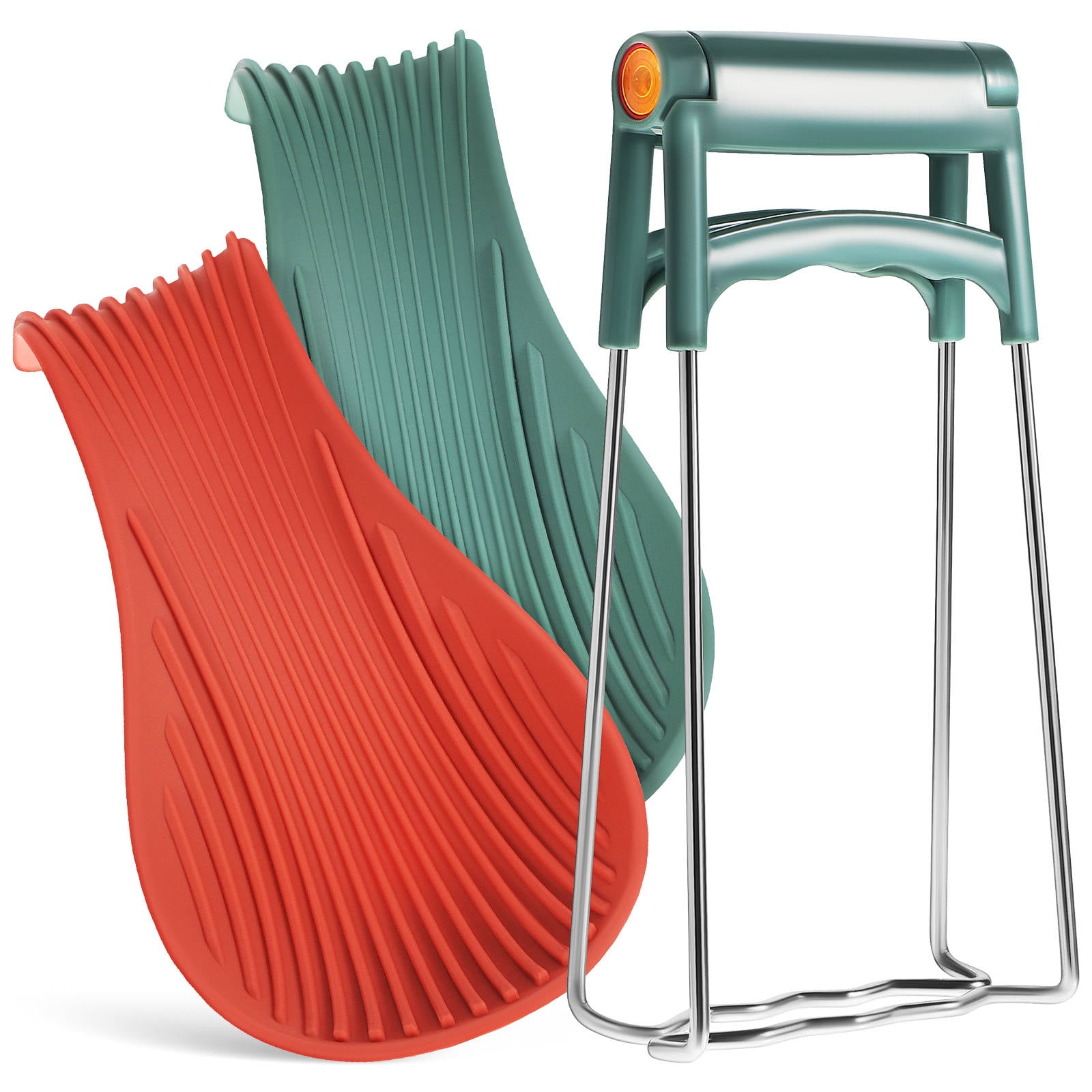 PTOOTP 3Pcs Silicone Spoon Rests Modern Shape for Holding Kitchen ...