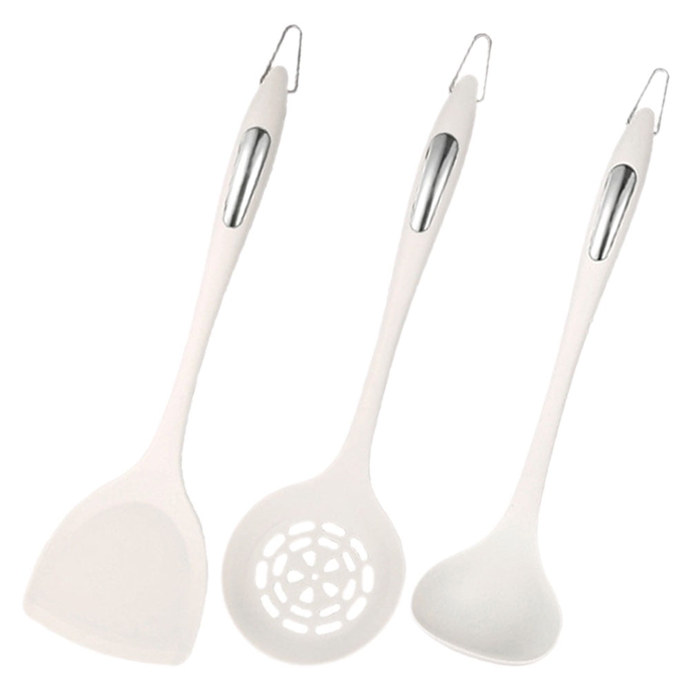 PTOOTP 3Pcs Slotted Spoons Silicone Kitchenware Smooth Surface Hook ...