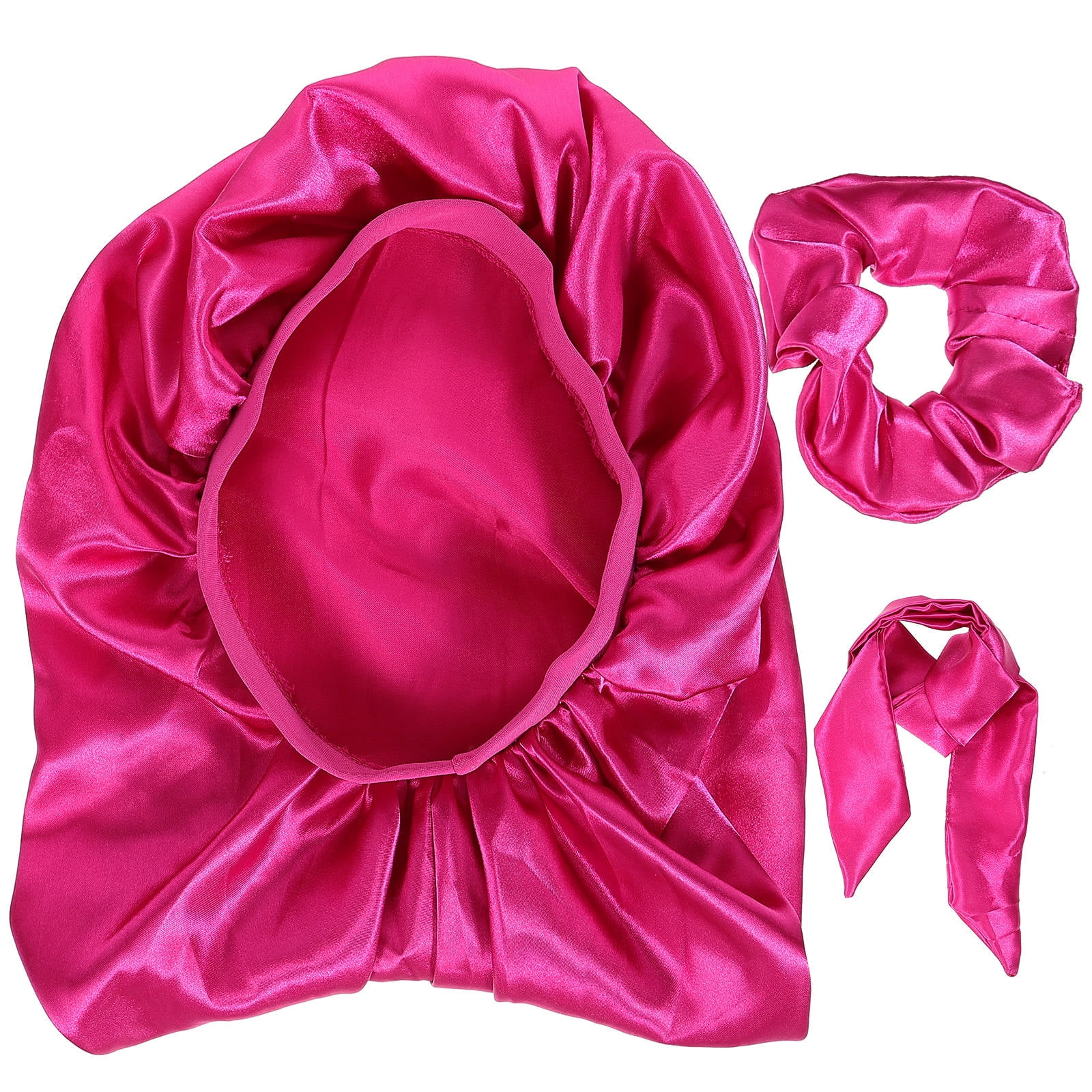 PTOOTP 3Pieces Decorative Sleep Cap for Making Up in Rosy Satin with Elastic Design - Walmart.com