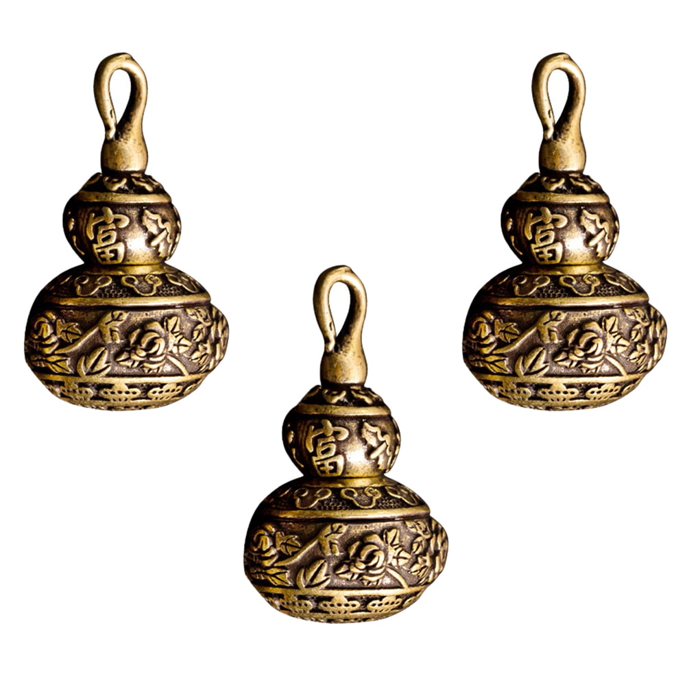 PTOOTP 3Set Mobile Phone Accessories Pendants Gourd Shape Copper Yellow ...