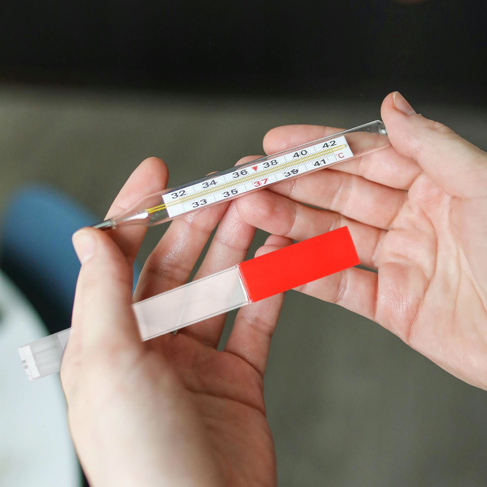 PTOOTP 3Set Thermometer Container Tube Plastic Transparent With Easy ...