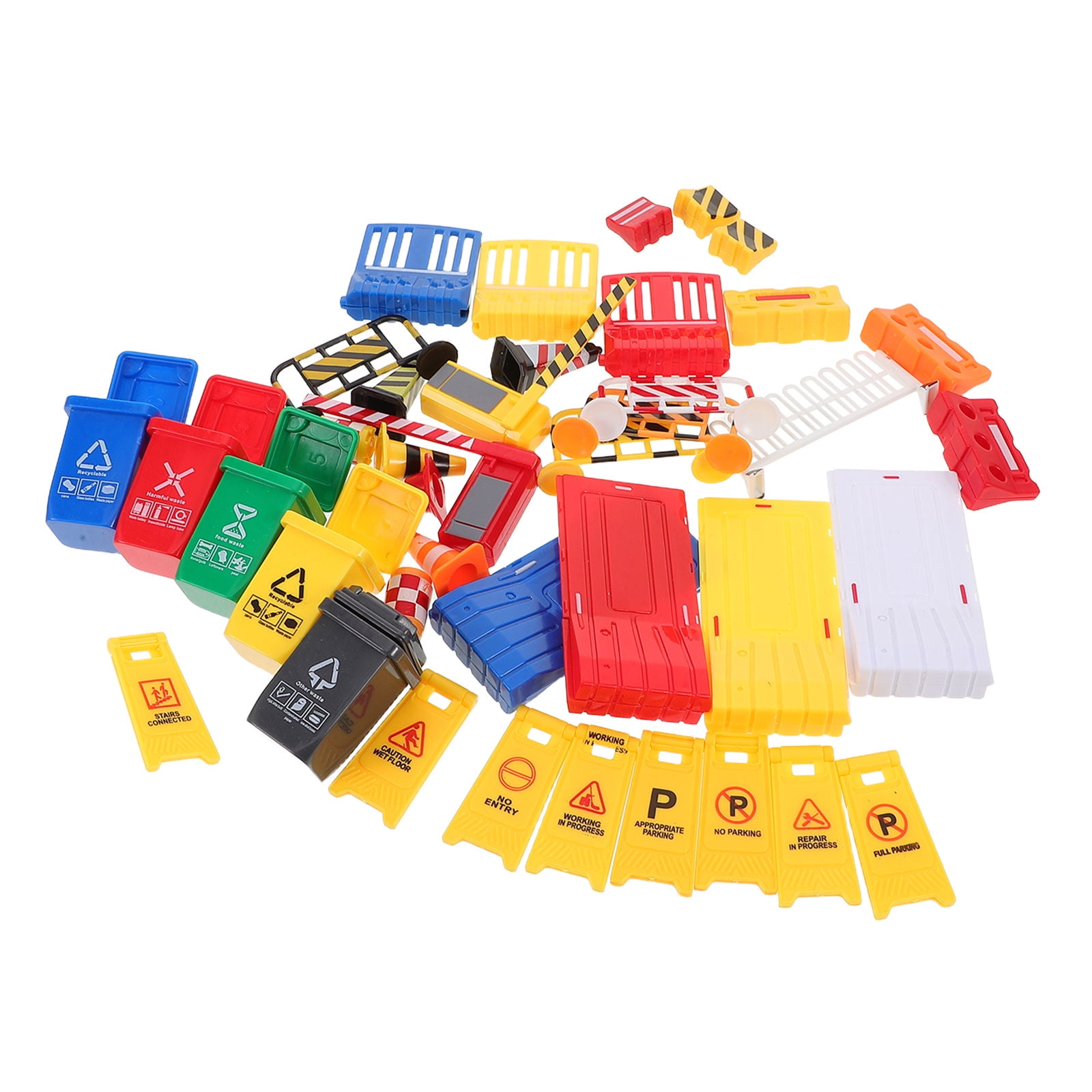PTOOTP Traffic Road Signs Set - ABS Assorted Color 40 Pcs - Walmart.com