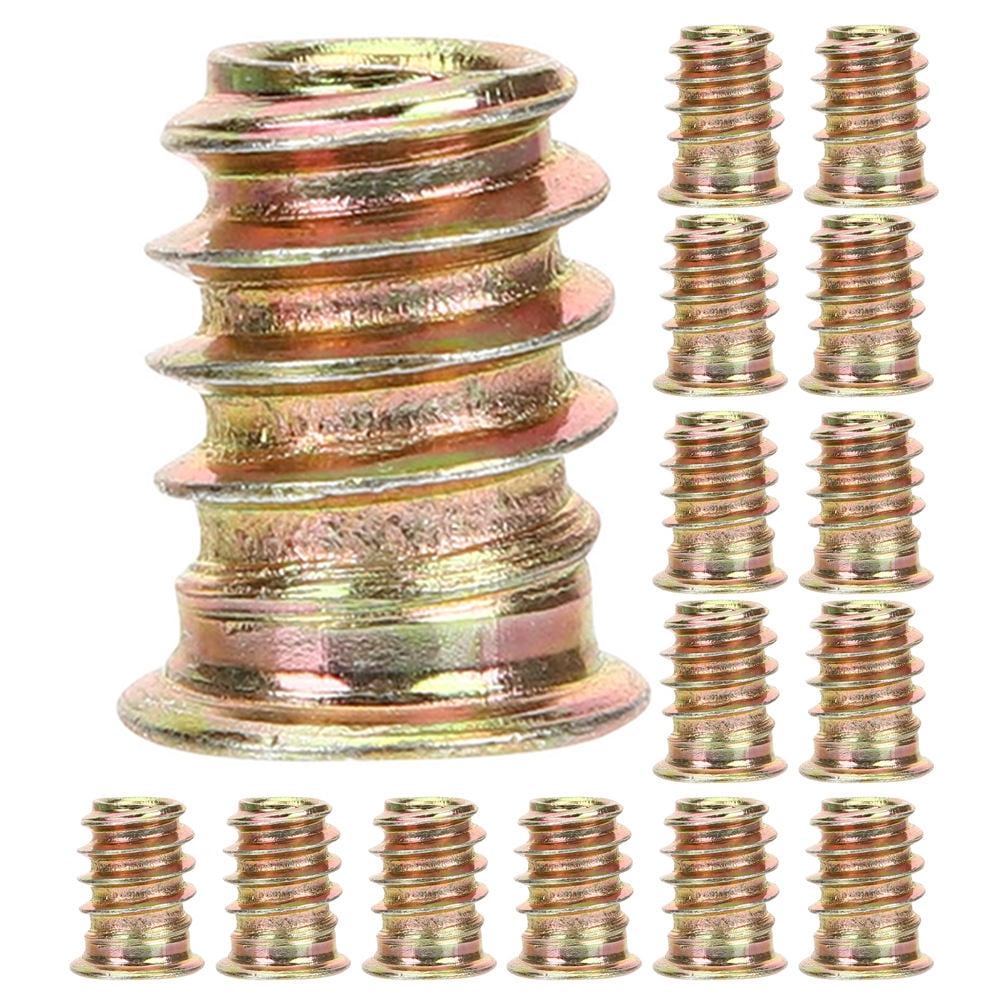 PTOOTP 40pcs Wood Fasteners Bolts Nuts Carbon Steel Threaded Insert for ...