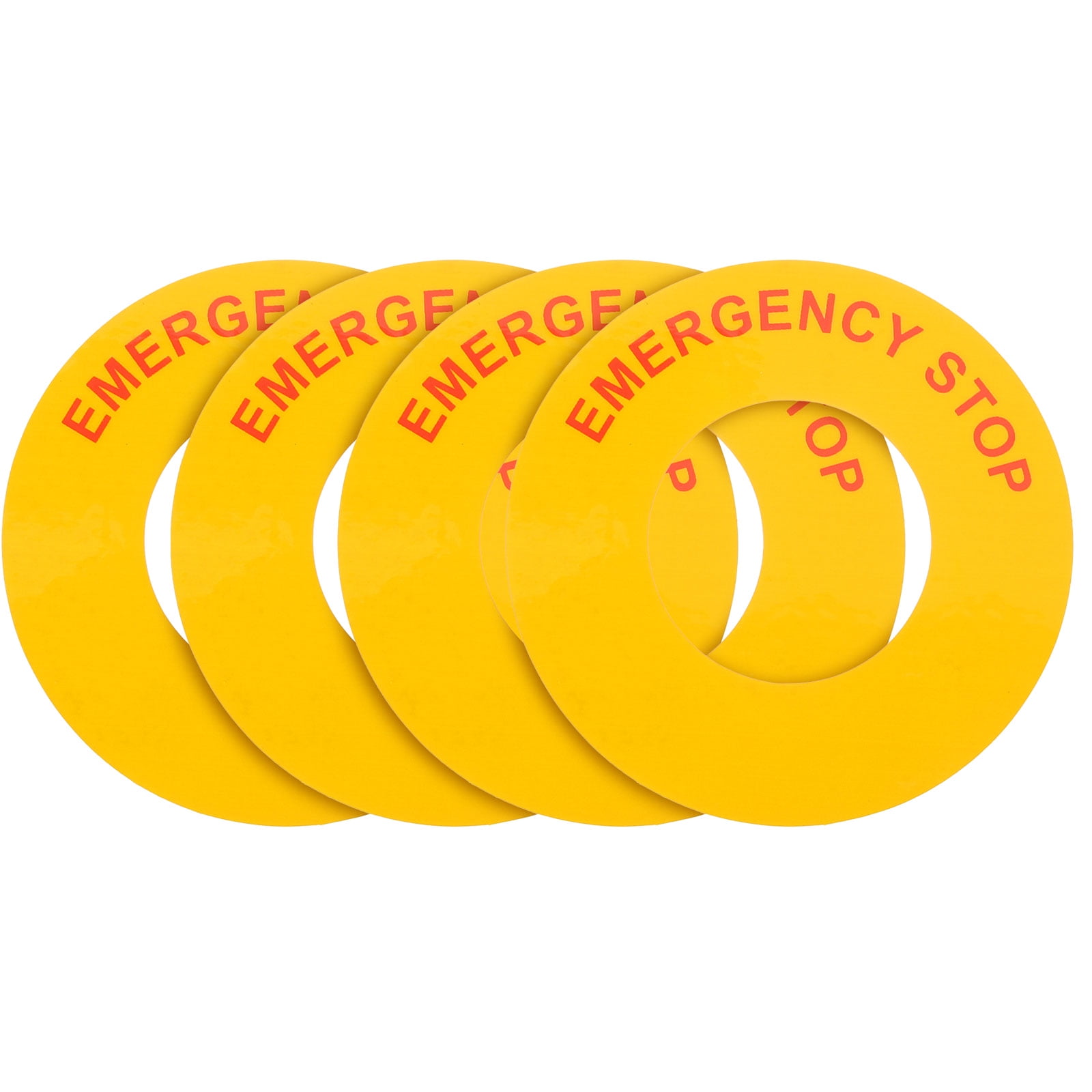 PTOOTP 4Pcs Emergency Stop Label Stickers Yellow Strong Adhesion for ...