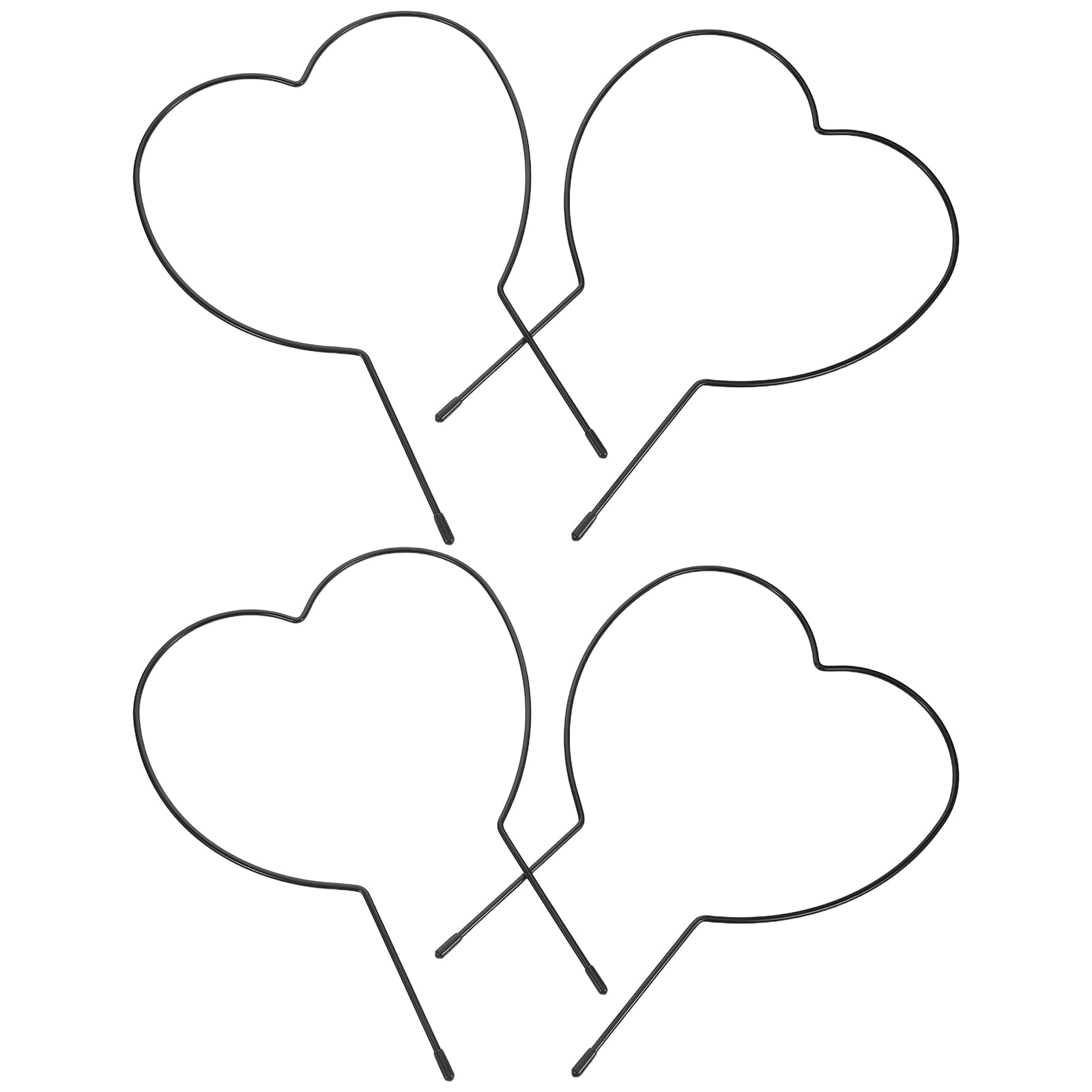 PTOOTP 4Pcs Metal Plant Trellis Heart Shaped Support For Climbing ...